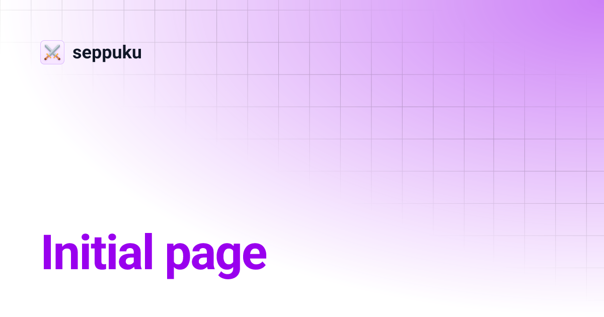 Initial page | seppuku